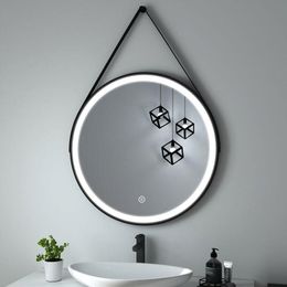 Badspiegel mit Beleuchtung Rund led Wandspiegel Touch Kühles Weißes Licht Badezimmerspiegel 80cm - Heilmetz