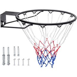 Basketballkorb Hangring Basketballring 485 mm, Basketball Basketballring Netz 595 x 485 x 120 mm Qualität-und Sicherheitsgeprüft Indoor & Outdoor,