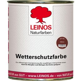 Leinos Wetterschutzfarbe 750 ml Erdbraun Holzlasur für Holzfassaden Fenster Gartenhäuser wetterbeständige Deckfarbe für effektive Versiegelung und