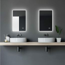 Talos Sun Badspiegel mit Beleuchtung � led Badezimmerspiegel 45x70 cm � Wandspiegel mit led Lichtumrahmung � Spiegel mit Lichtfarbe neutralwei� �