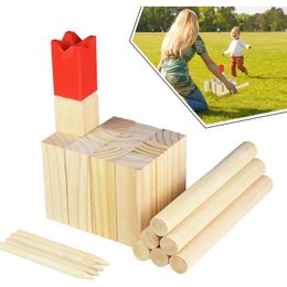 Crossfit-Ausrüstung Kubb Spiel original aus Holz Wurf Spiel Holzfiguren Indoor Outdoor Wikinger Spiel für Kinder, Erwachsene, HENGMEI