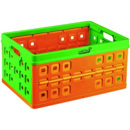 Globus Baumarkt - Klappbox 46 l orange/grün,Transportbox,Einkaufskorb,Einkaufsbox Aufbewahrungsbox
