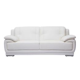 Miliboo Design- Ledersofa weiß drei Plätze Büffelleder TAMARA