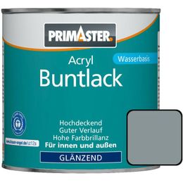 Acryl Buntlack 750ml Silbergrau Glänzend Wetterbeständig Holz & Metall - Primaster