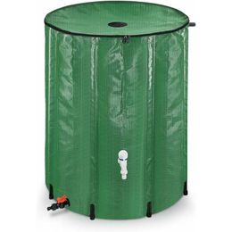 Naizy - Regentonne 500 Liter Regenwassertonne Zusammenklappbar Regenwassertank mit Regenfass pvc Schutzabdeckung Grün 132 Gallone