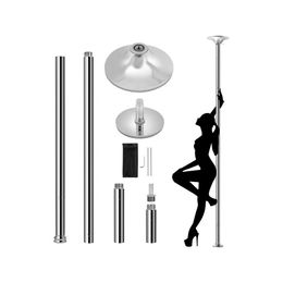 Yaheetech Pole Dance Stange 45 mm, Tanzstang 216,5 bis 275 cm Höhenverstellbar, Pole Dance Stange mit Statisch & Spinning Funktion, Stangentanz-Set