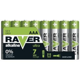 EMOS RAVER Ultra Alkaline AAA Micro Batterien 1,5V, LR03, 8 Stück Vorratspack, 7 Jahre lagerfähig, B79118