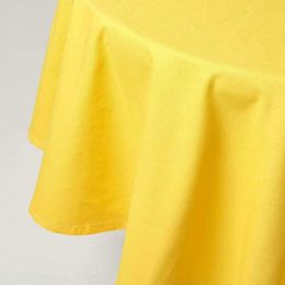 Homescapes - Tischdecke aus 100% Baumwolle, 180 cm rund, gelb - Gelb