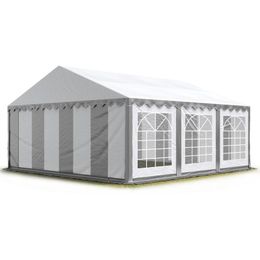 Party-Zelt Festzelt 5x6 m Garten-Pavillon -Zelt PVC Plane 700 N in grau-weiß Wasserdicht - grau-weiß