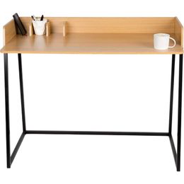 WONDERMAKE® Design Schreibtisch aus Holz und Metall, Bürotisch PC-Tisch Computertisch Arbeitstisch für Home Office , 110x55x87 cm, Eiche hell braun