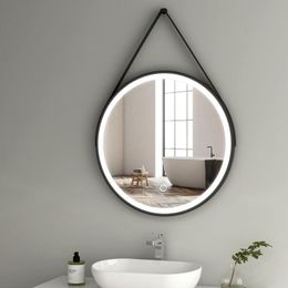 Led Badspiegel 80 cm Kaltweiß Rund Badspiegel Badezimmerspiegel mit Touchschalter IP44 Energiesparend - Heilmetz