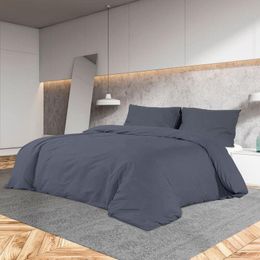 MAISONCHIC - Bettwäsche-Set,Bettwäsche Bettbezug und Kissenbezug Anthrazit 220x240 cm Baumwolle VMEC816170