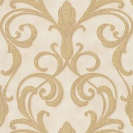 A.S. Création Barock-Tapete Ornament-Tapete Beige Crème Grau Vliestapete Beige Crème Grau 958925 | 1 Rolle = 10,05 x 0,70 m - Beige / Crème, Grau