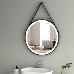 Led Badspiegel 70 cm Kaltweiß Rund Badspiegel Badezimmerspiegel mit Touchschalter IP44 Energiesparend - Heilmetz