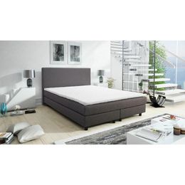 Boxspringbett Boxbett Glenn 2 Hotelbett 140x200 Bonellfederkern Bett Topper grau