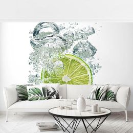 MICASIA Küchentapete - Lime Bubbles - Vlies Fototapete Breit Größe HxB: 190cm x 288cm