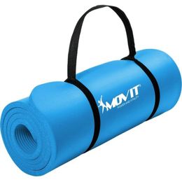 Movit® Yogamatte - 190x60 cm, 15 mm Dicke, Rutschfest, Faltbar, Hautfreundlich, mit Gummiband, NBR, Himmelblau - Gymnastikmatte, Fitnessmatte,