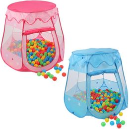 Kinderzelt Bällebad Babyzelt Spielhaus Spielzelt +100 Bälle +Tasche Pink - KIDUKU