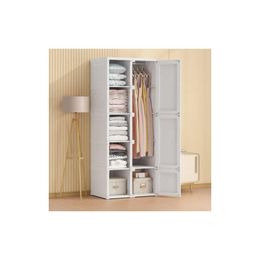 Portable Wardrobe Closets Bedroom Armoire, Storage Organizer, Clothes Dresser, Closet Storage Organizer, White Okwish Rot