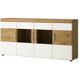 Die Möbelfundgrube - Sideboard Artisan Eiche - weiß hochglanz 181 cm - agordo