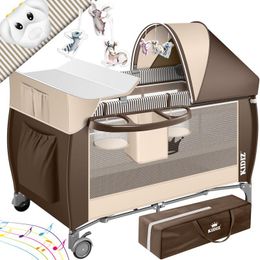 Kidiz® Babybett 3 in 1 Reisebett Kombi Set Baby Bett mit Wickelauflage Moskitonetz Laufstall Baby ab Geburt bis 15 kg luftige Seitenwände mit