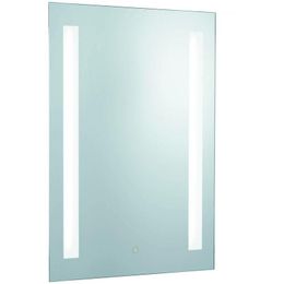 Bathroom Mirrors - Beleuchteter Badezimmerspiegel Touch 2 Light Silver mit Rasierbuchse IP44 - Searchlight