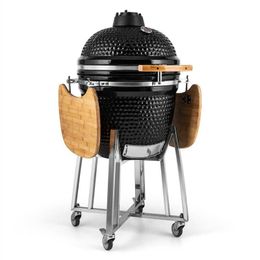 Kingsize Kamado-Grill Keramikgrill 21" Smoker Slowcooking Edelstahl - Schwarz - Klarstein