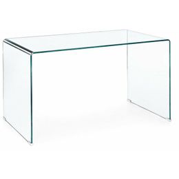Bizzotto Schreibtisch "Iride" mit Klarglasrahmen 125 X 70 cm für Büro und Schlafzimmer