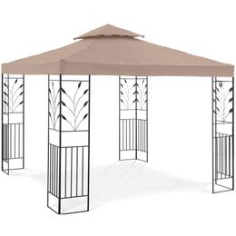 Uniprodo Gartenpavillon Gartenzelt Pavillon Pergola Metall Sonnendach 3x3m beige