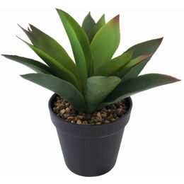 Design Decoration - Künstliche Aloe Vera im Topf mit Steindeko Höhe 22 cm Pflanze grün - Grün