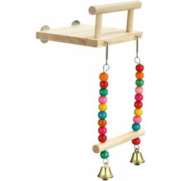 Vogelspielzeug, Papageienform aus Holz, Sporttisch mit Hängebrückenschaukel