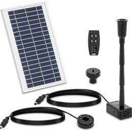 Hillvert Solar-Springbrunnen Sauerstoffpumpe mit Beleuchtung + Fernbedienung 600 l/h 7 w