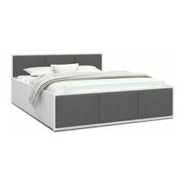 Bett mit Lattenrost Jugendbett Doppelbett weiß - grau 120 / 140 / 160 / 180 cm ohne Matratze (en), 180x200 cm (en)
