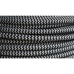 KOKA - Textil Stromkabel 2x0,75mm² schwarz Zickzack