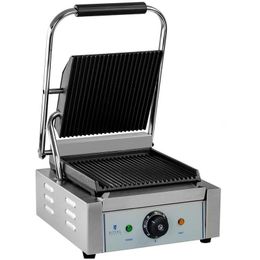 ROYAL CATERING Kontaktgrill geriffelt 1800W Gastro Panini Toaster Elektro Grillplatte Edelstahl