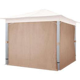 4 Seitenteile für Gartenpavillon Sunset Premium 3x3 m - Polyester ca. 180 g/m² - mit Reißverschluss - cappuccino - cappuccino