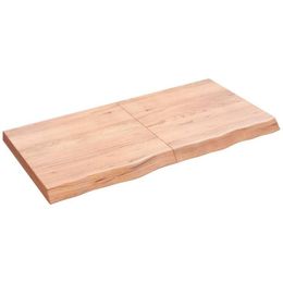 Wandregal,Wandboard,Hängeregal für Wohnzimmer, Schlafzimmer, Flur, Badezimmer Hellbraun 120x60x6 cm Massivholz Eiche Behandelt DTHFF1199621 MAISONCHIC