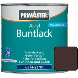 Acryl Buntlack 750ml Schokobraun Glänzend Wetterbeständig Holz&Metall - Primaster