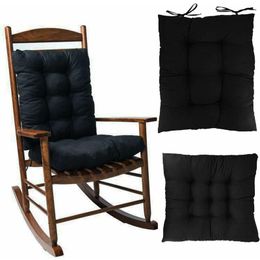 Schaukelstuhlkissen, Sitz-/Rückenkissen mit Bändern, Liegekissen-Set, gepolsterte Terrassenstuhlauflage