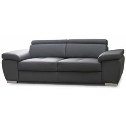 Sofa 3-Sitzer roxi Kunstleder Grau 216x78x105 cm