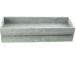 Scheulen Deko-Tablett Grau geweißt rechteckig 65 x 15 cm - Holz