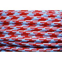 KOKA - Textil Stromkabel 2x0,75mm² Weiß-Rot Stern