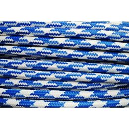 KOKA - Textil Stromkabel 3x0,75mm² Weiß-Königsblau Stern