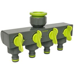 bradas Regulierbarer 4-fach-Verteiler für Gartenschlauch grün Lime Edition