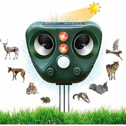 Minkurow - Outdoor-Katzenabwehr, Ultraschall-Katzenabwehr, Hundeabwehr, Solarladung, USB-Aufladung, verhindert Hunde und Katzen, Vögel, für Gärten,