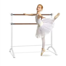 Klarfit Barre Anna Doppel-Ballettstange, 110 x 113 cm, 2 x 38mm Ø weiß - Weiß