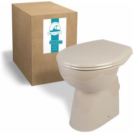 Calmwaters Stand wc spülrandlos Komplettset Elements Wellness mit Toilettendeckel, erhöhtes wc + 7 cm, abnehmbarer wc Sitz Absenkautomatik, Schnellbefestigung,