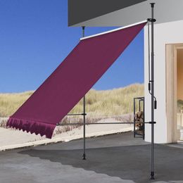 Klemmmarkise 300 x130cm Bordeaux Balkonmarkise Sonnenschutz Terrassenüberdachung Höhenverstellbar von 200-290cm Markise Balkon ohne Bohren