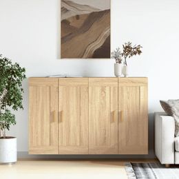 Moderne 2 Stück Wandschränke,Hängeschränke,Küchenschränke Sonoma-Eiche Holzwerkstoff -BNC62385 - Braun
