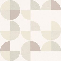 A.S. Création Skandinavische Tapete weiß grau silber | Geometrische Tapete skandinavisch 367703 | Vliestapete pastell 36770-3 | Nordische Tapeten für Schlafzimmer!